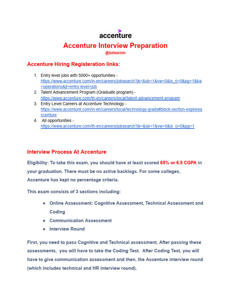 Accenture Interview Prepration | PDF | Method (Computer Programming) | Class (Computer Programming)