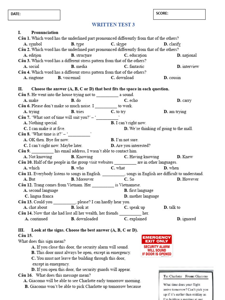 English Language Test | PDF
