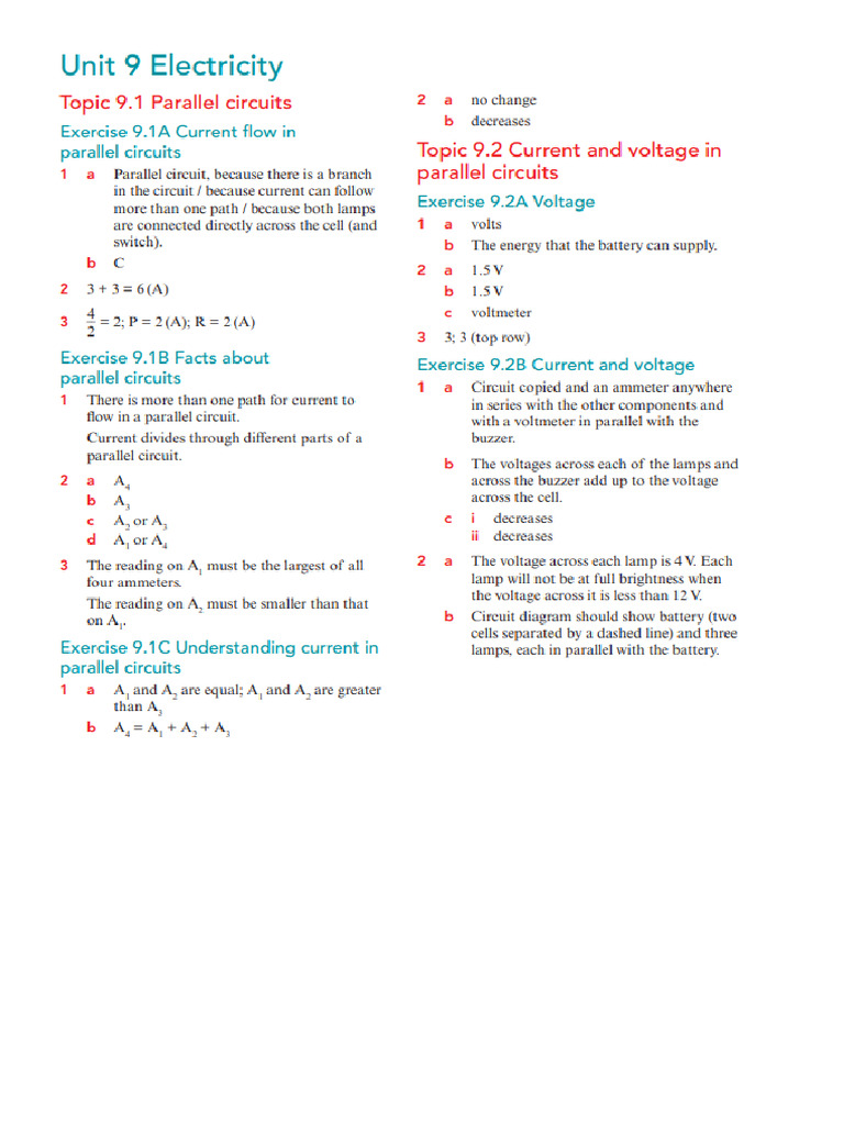 Y9 Workbook Answers Chapter 9 | PDF