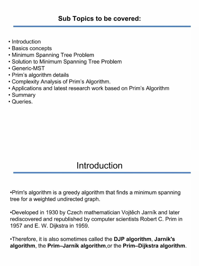 Prim's Algorithm in Detail | PDF
