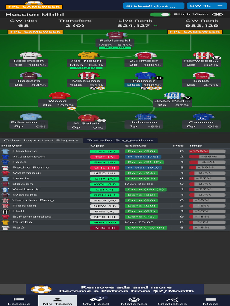 FPL Gameweek - Live Manager Dashboard 2 | PDF