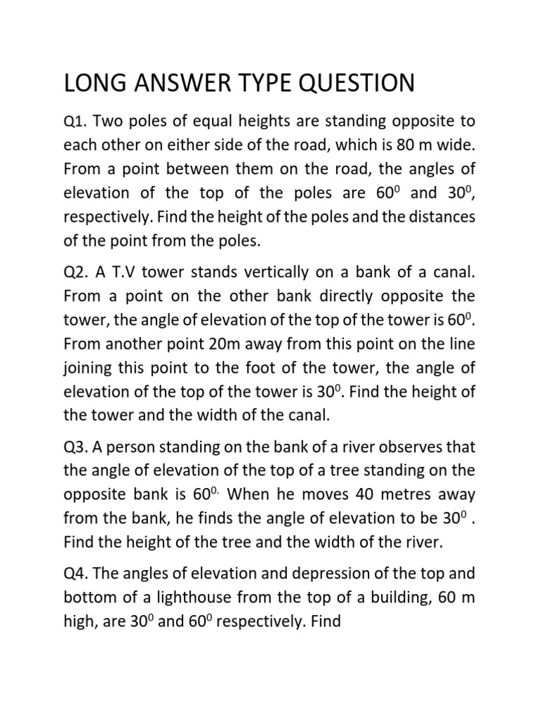 Long Answer Type Question | PDF