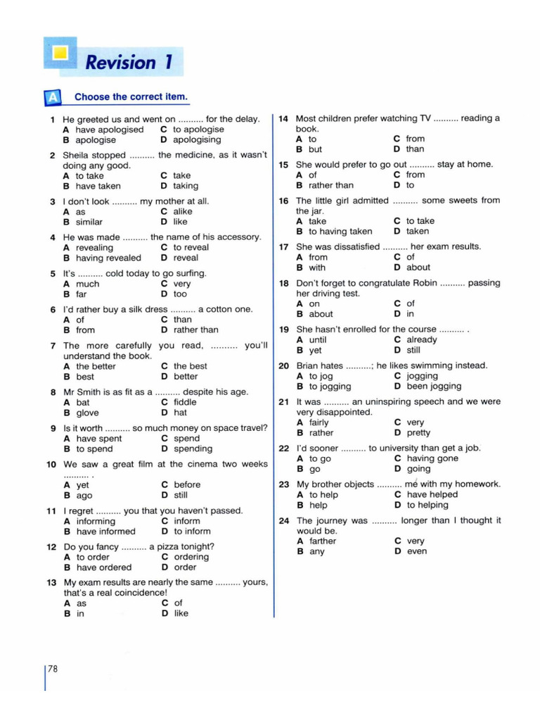 FCE Revision 1 | PDF