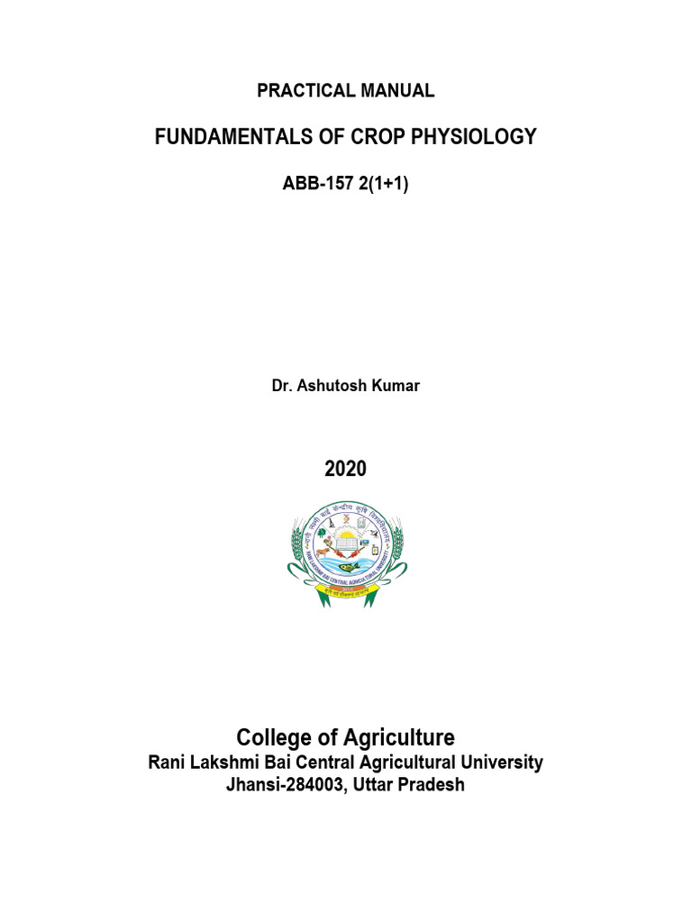 ABB-157 Fundamentals of Crop Physiology | PDF | Botany | Branches Of Botany