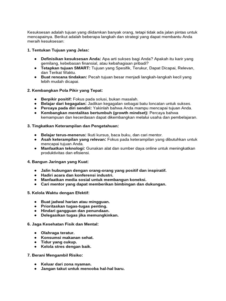 Kesuksesan Adalah Tujuan Yang Diidamkan Banyak Orang, Tetapi Tidak Ada ...