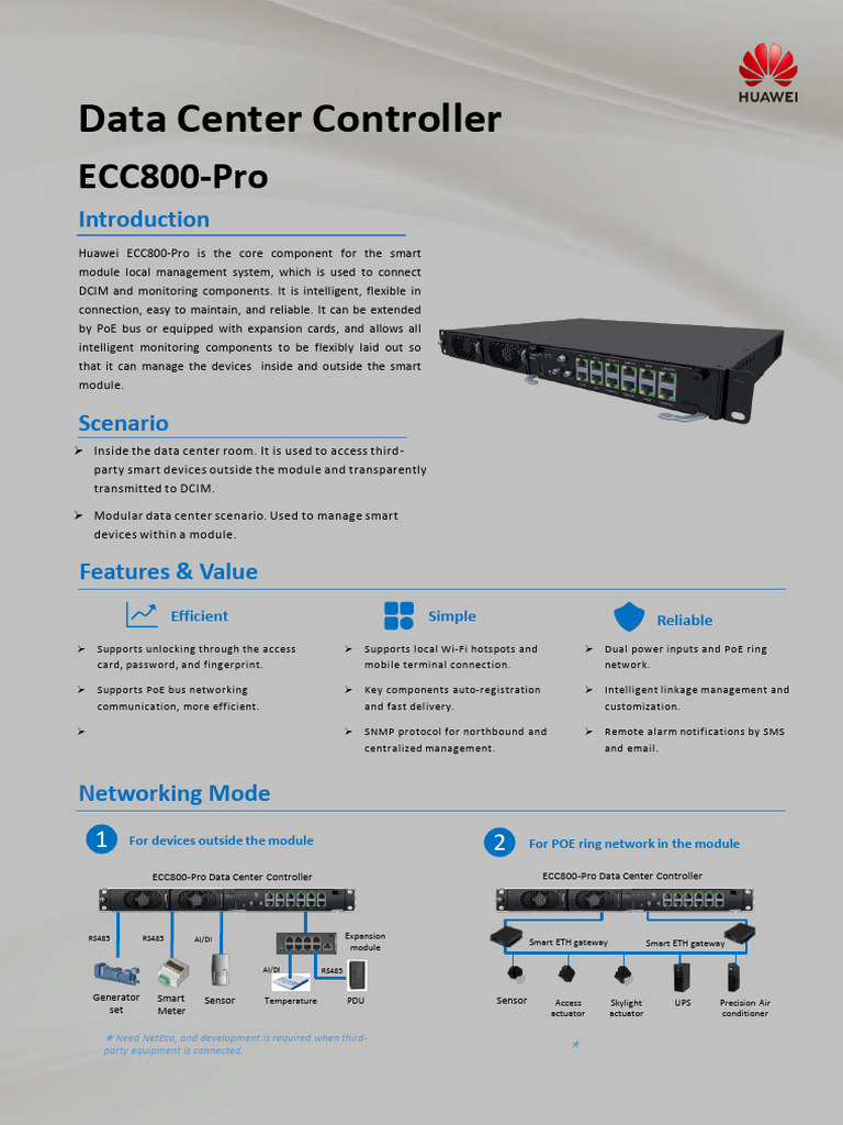ECC800-Pro Data Center Controller Datasheet | PDF | Data Center | 4 G