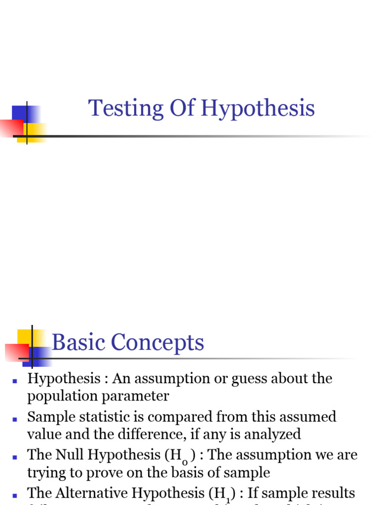 Hypothesis Testing: Concepts & Procedures | PDF | Statistical ...