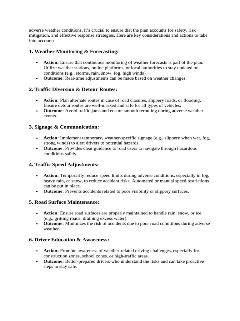 Adverse Weather Conditions | PDF