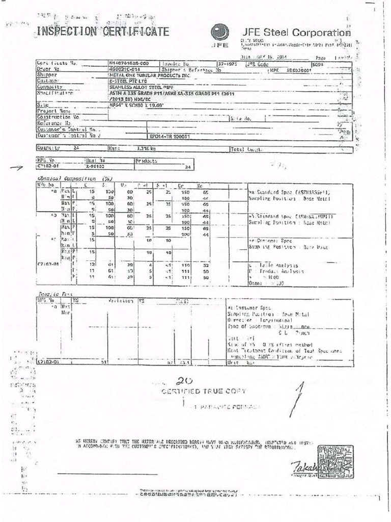 MILL SERTIF P11 | PDF