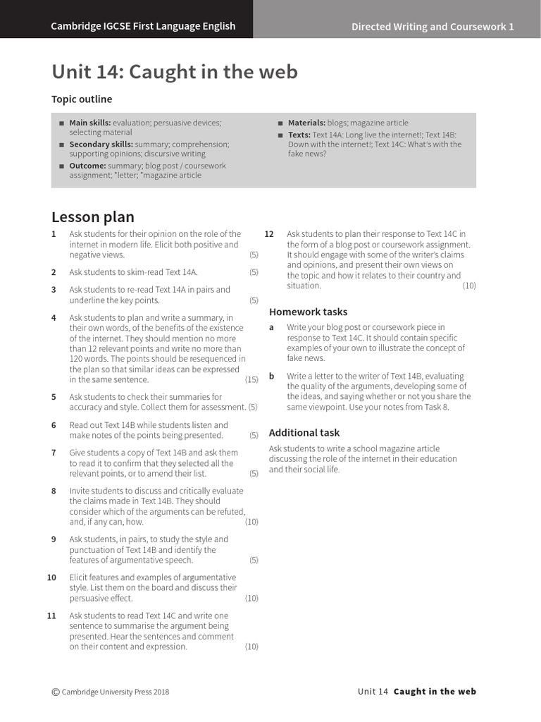 Teaching Notes 14 IGCSE FLE | PDF | Communication | Learning