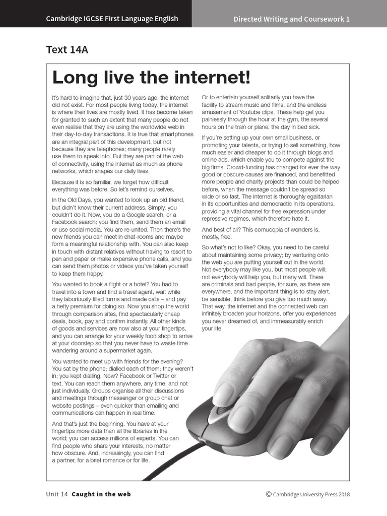 Text 14a Igcse Fle | PDF | Internet | Cyberspace