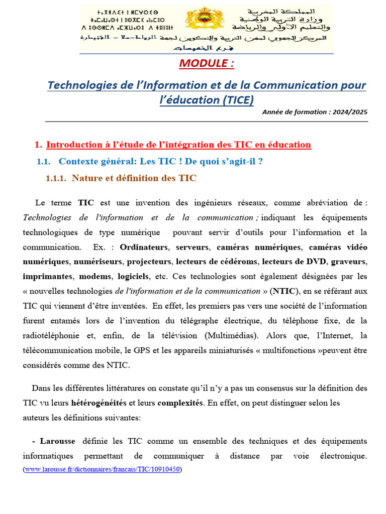 Cours Integration Des TICE | PDF | Système d'exploitation | Internet
