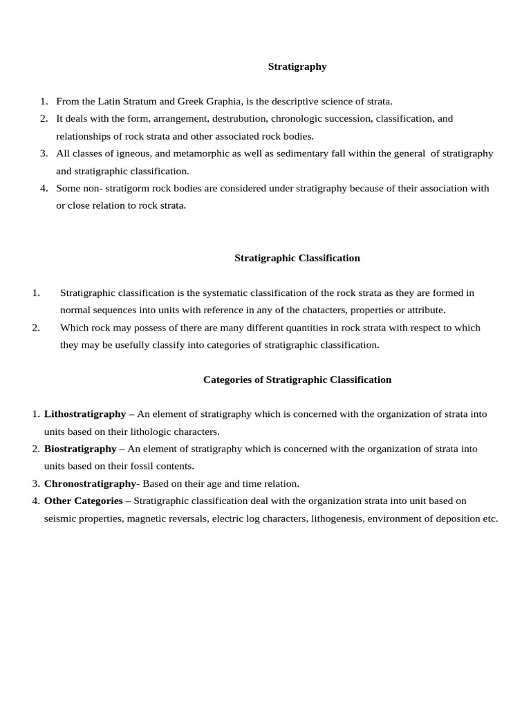 Stratigraphic Classification DR Win Min | PDF