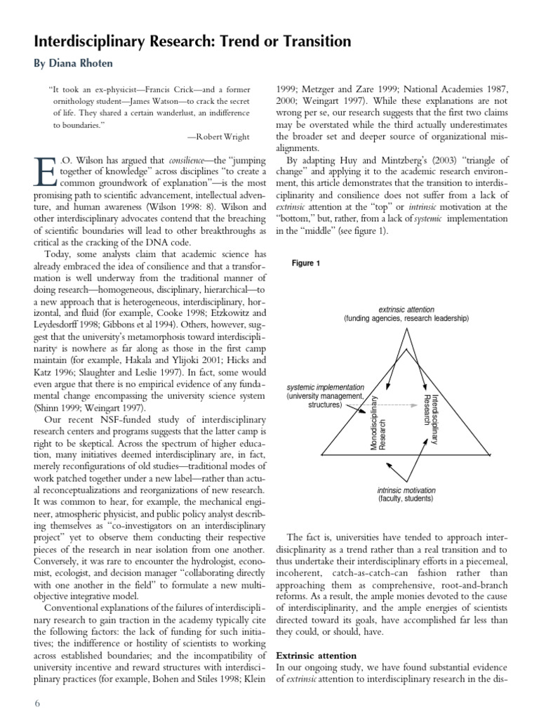 Interdisciplinary Research Trend or Tran | PDF | Interdisciplinarity | Science