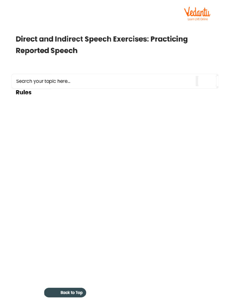 Direct and Indirect Speech Exercises - Practicing Reported Speech | PDF
