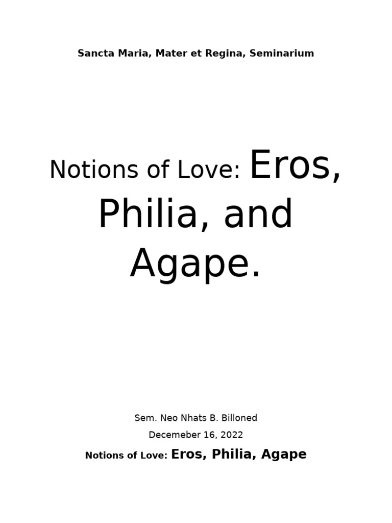 Understanding Eros, Philia, and Agape | PDF | Socrates | Plato