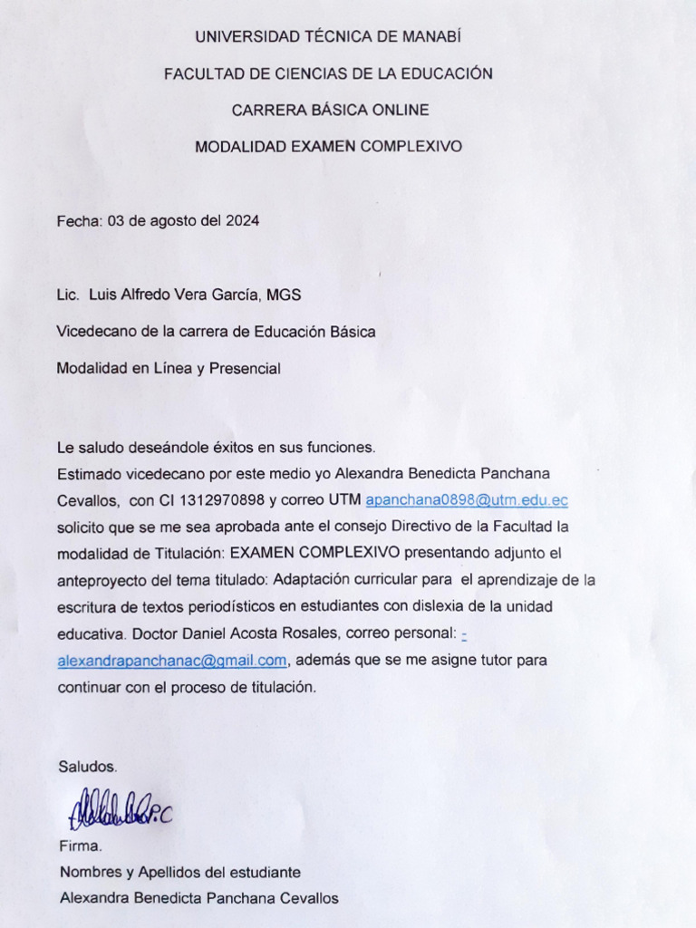 Anteproyecto SEMINARIO A. Panchana | PDF | Dislexia | Enseñando