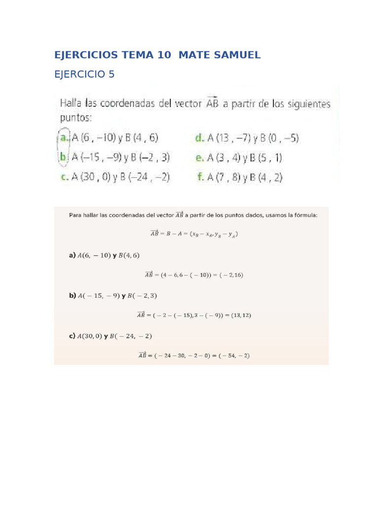 Ejercicios Tema 10 Mate Soluciones | PDF