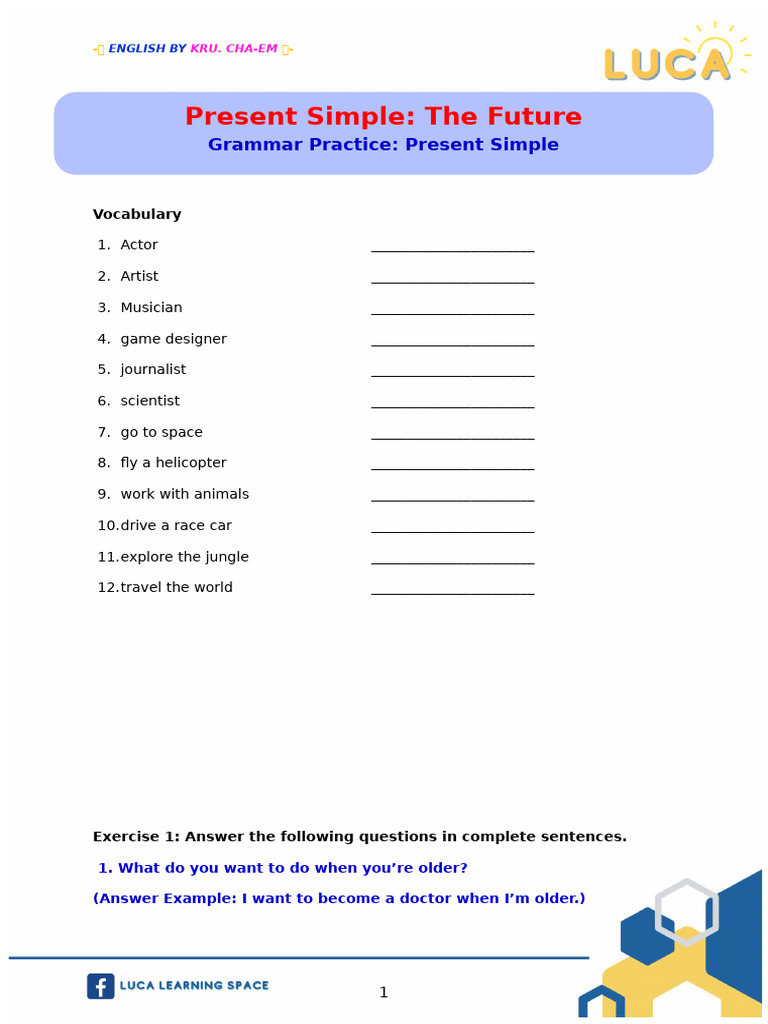 Future Careers and Space Exploration Exercises | PDF | Outer Space ...