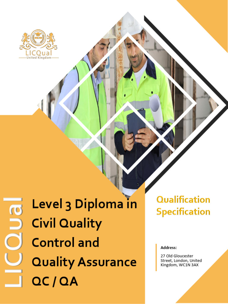 LICQual Level 3 Diploma in Civil Quality Control and Quality Assurance QCQA Qualification ...
