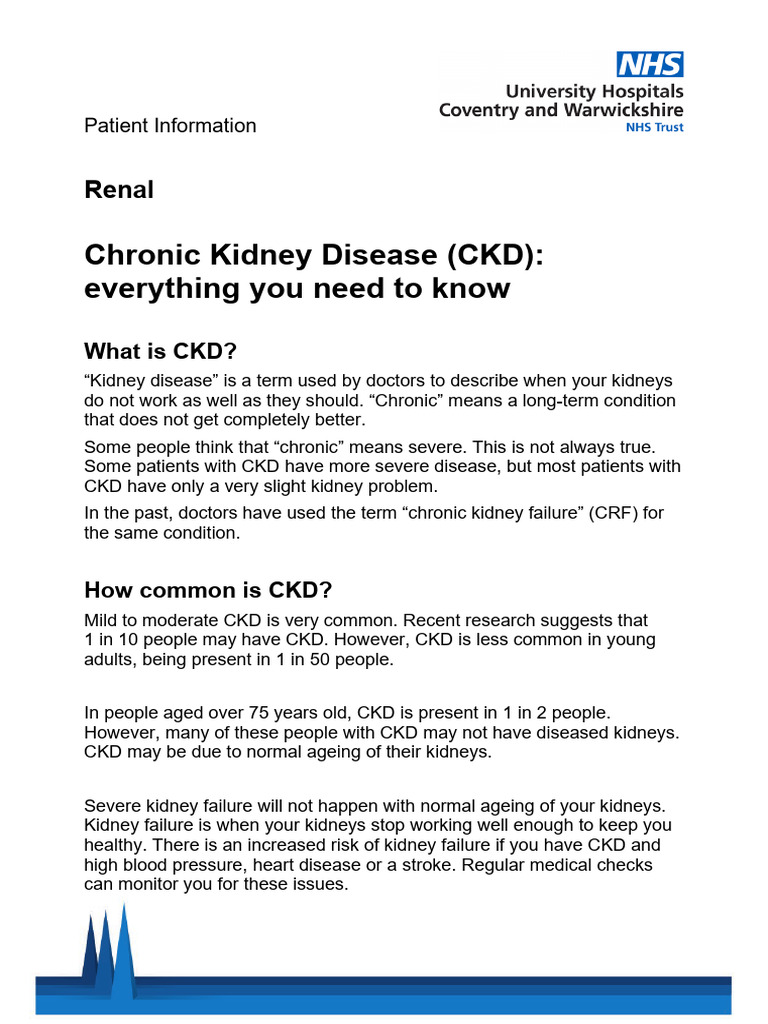 Chronic Kidney Disease (CKD) Everything You Need To Know | PDF ...