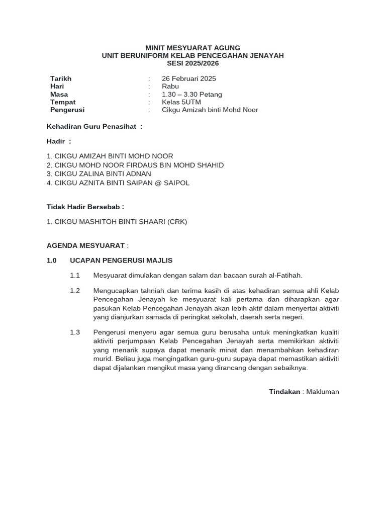 MINIT KPJ 2025 | PDF