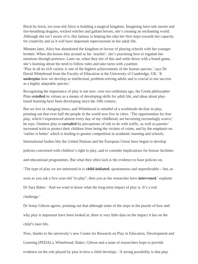 Brick by brick | PDF | Behavioural Sciences | Human Development