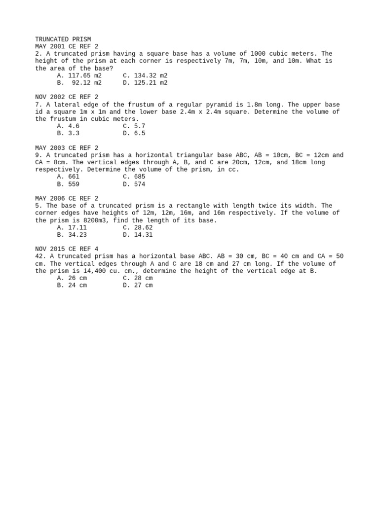 Truncated Prism | PDF