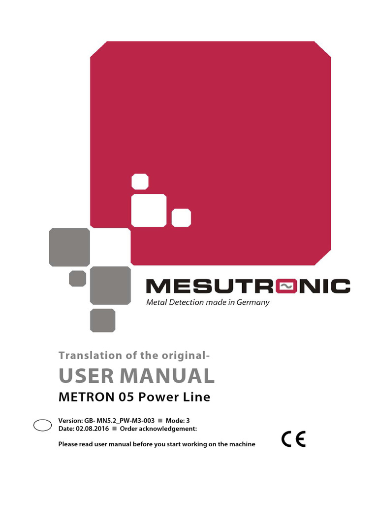 User Manual - GB-MN5.2 - PW-M3-002 | PDF | Metal Detector | Power Supply
