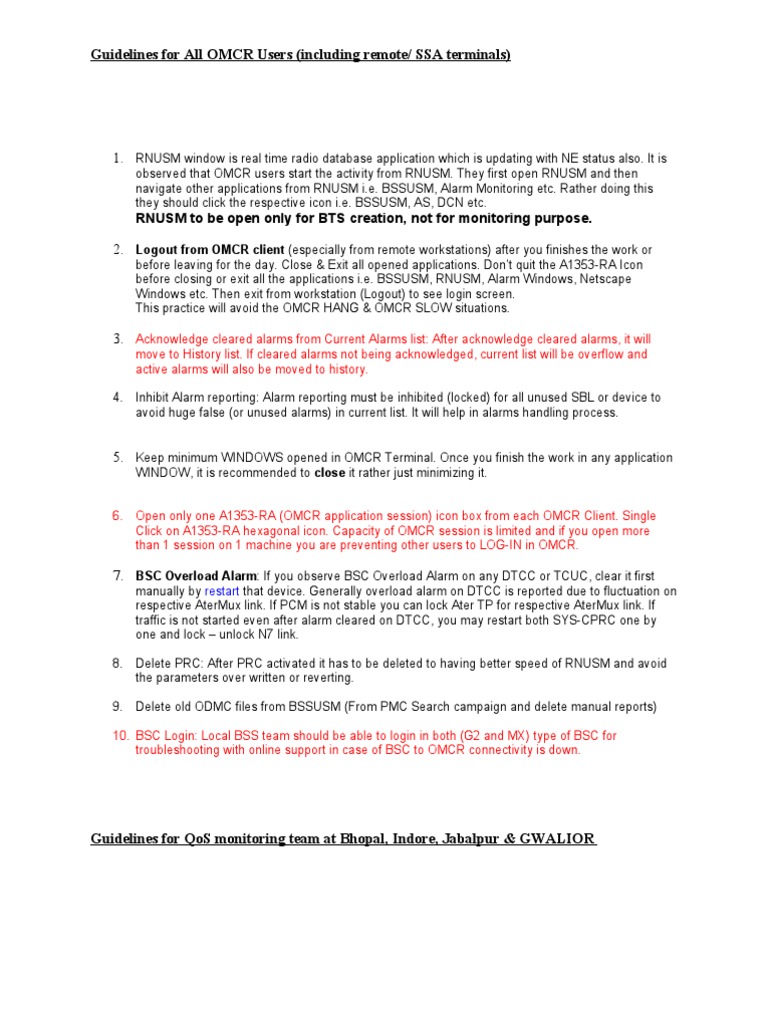 Guidelines For All OMCR Users | PDF | Computer Data | Computer Architecture