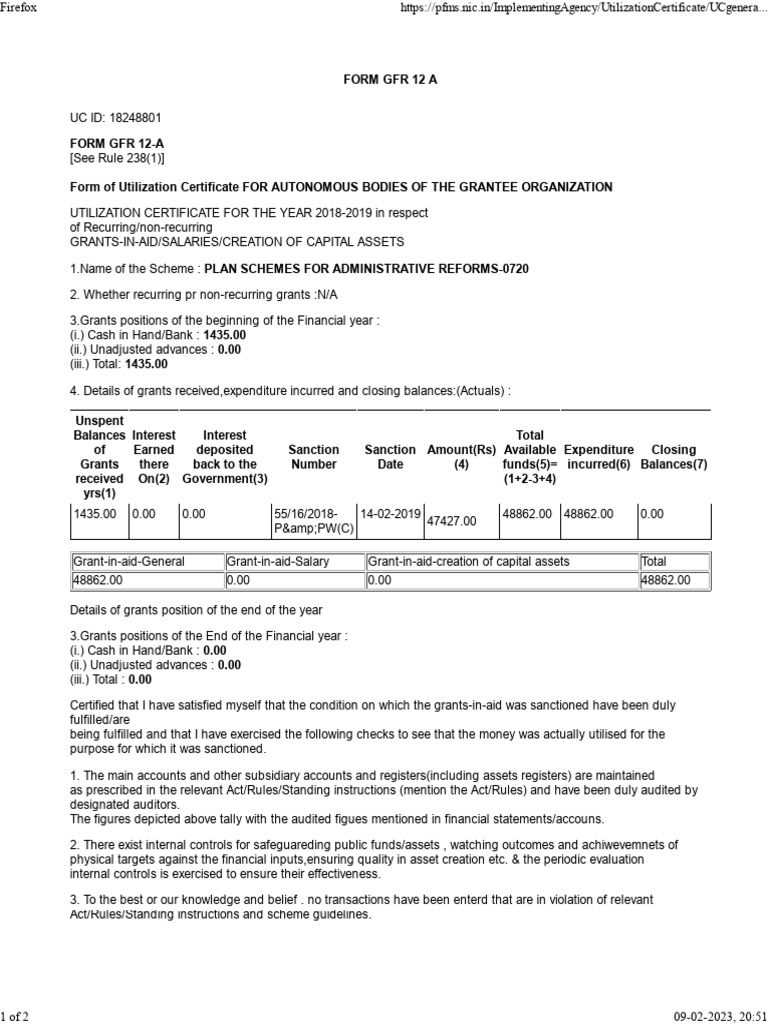 UCgenerateGFR12AForm.aspx | PDF | Internal Control | Audit