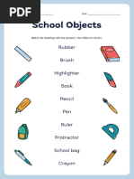 School Objects: Numbers and Colors Guide | PDF