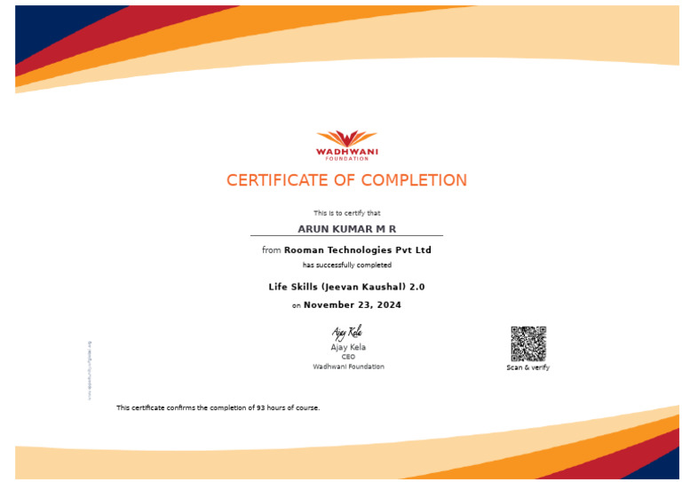 Wadhwani Foundation Certificate - 67417371737a667bcf9f0ffc | PDF