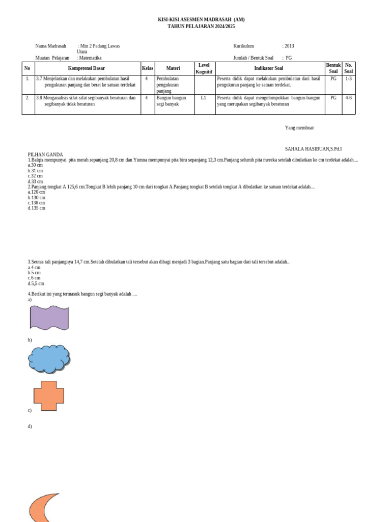 Kisi2 AM MI 2024 - 2025matematika | PDF