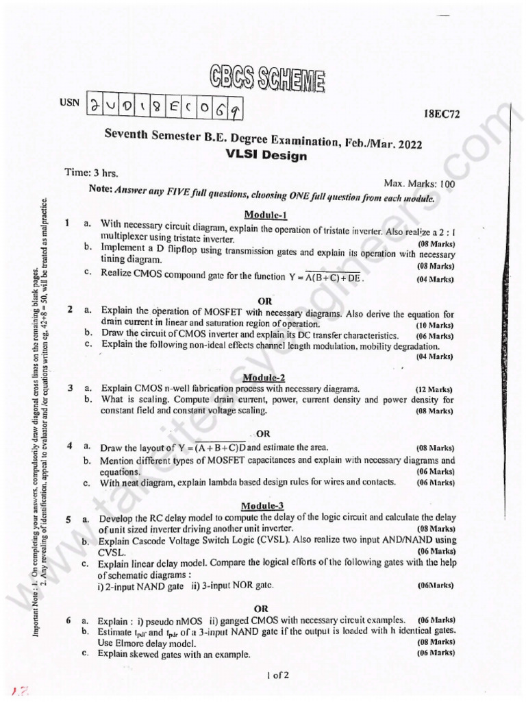 18EC72-solved-qp - solved question paper of vlsi 18ec72 of vtu ...