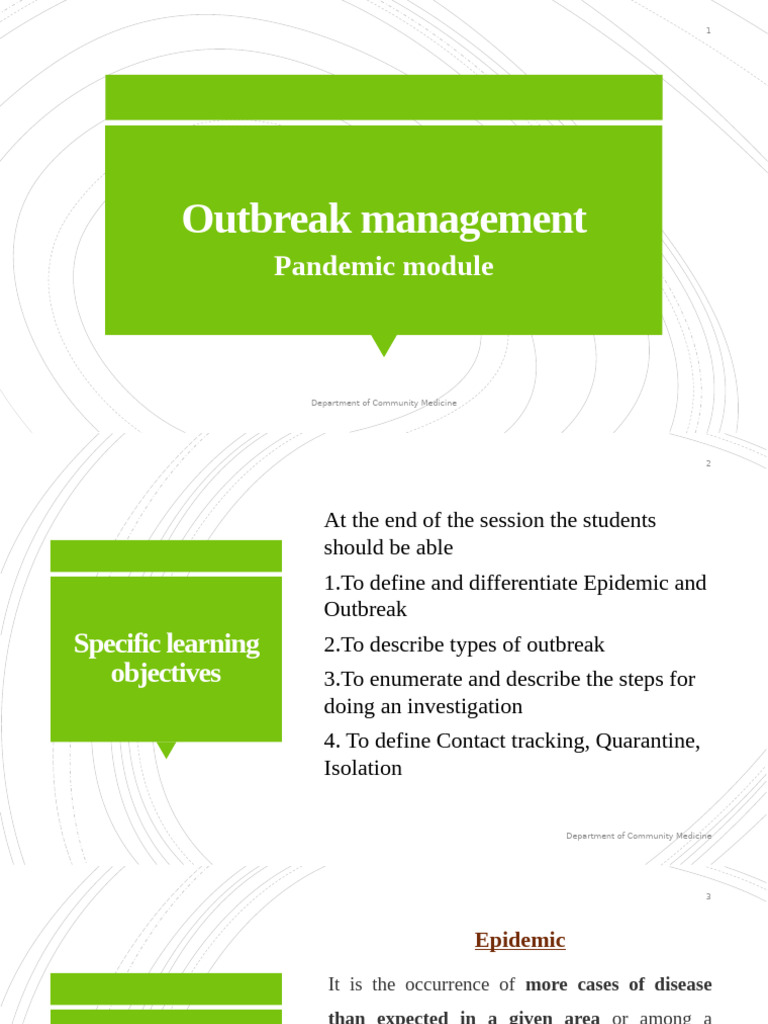 Outbreak Management and Investigation Guide | PDF | Public Health ...