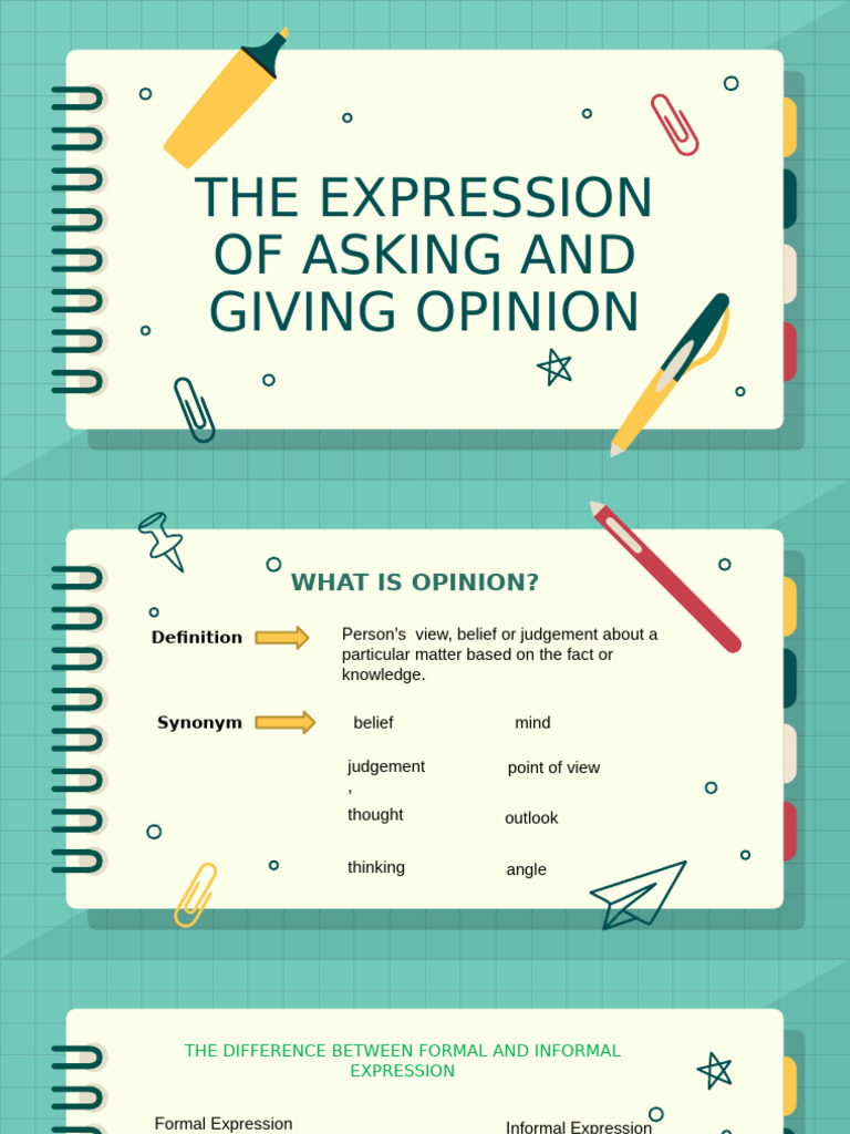 Asking and Giving Opinions Guide | PDF | Thought | Cognition
