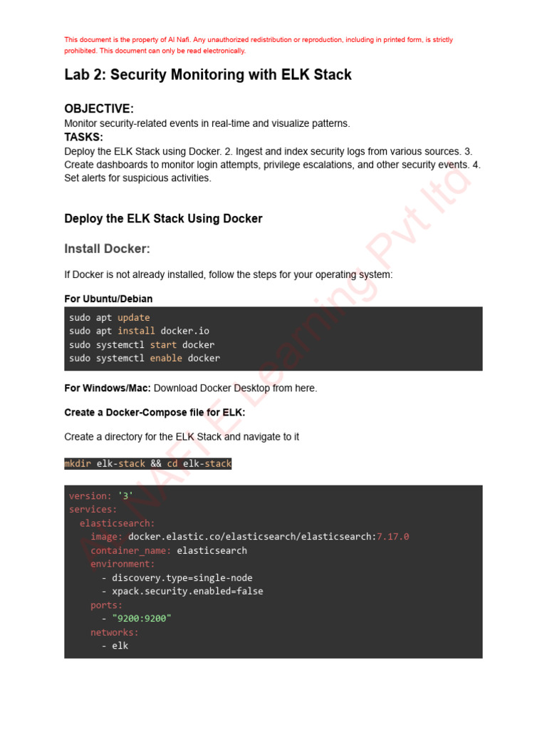 Lab 2 - Security Monitoring With ELK Stack | PDF | Sudo | Computer Architecture