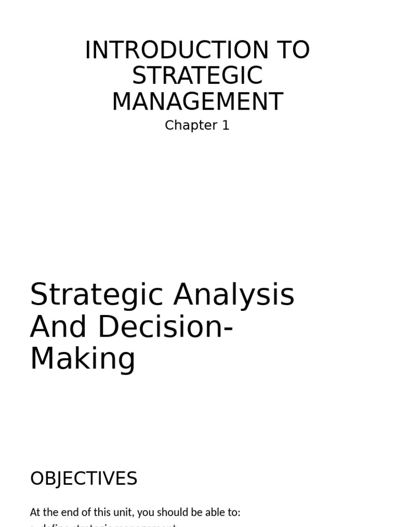 Strategic Management - Chapter 1 | PDF | Strategic Management ...