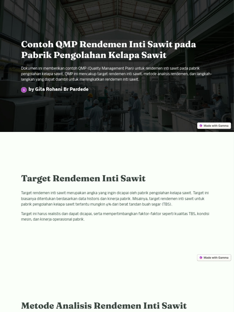 Rencana Peningkatan Rendemen Sawit | PDF