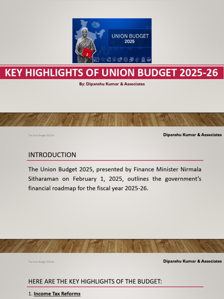 Key Highlights of Union Budget 2025-26 DKA | PDF | Taxes | Government ...