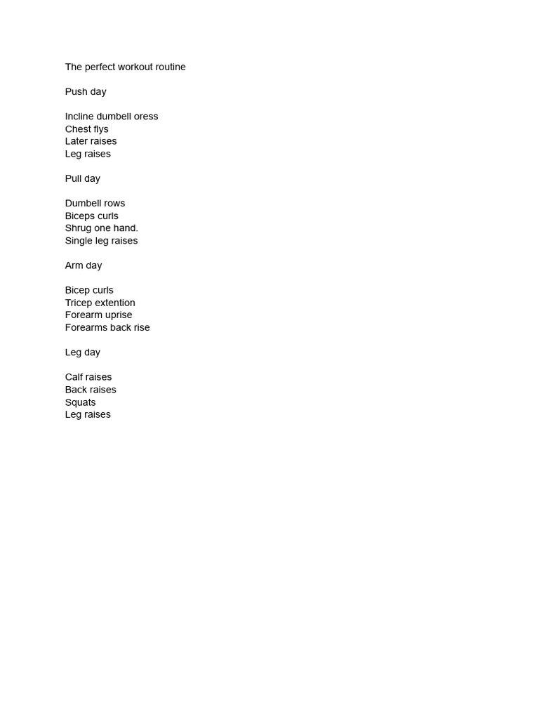 The Perfect Workout Routine | PDF