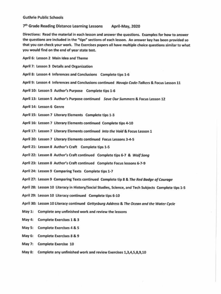 Grade 7 Reading | PDF