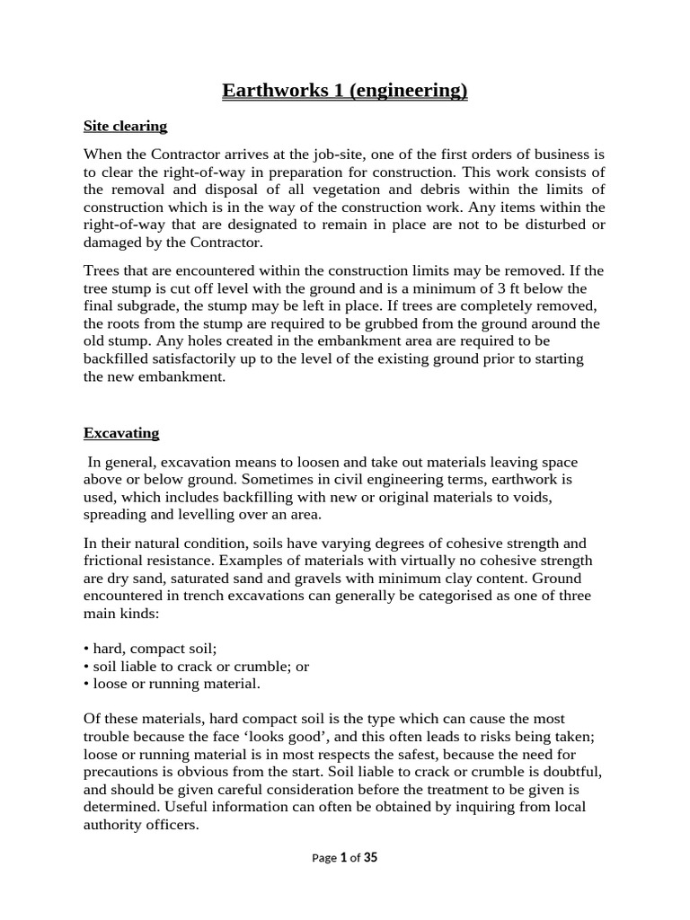 Earthwork Procedures and Techniques | PDF | Lime (Material) | Depreciation