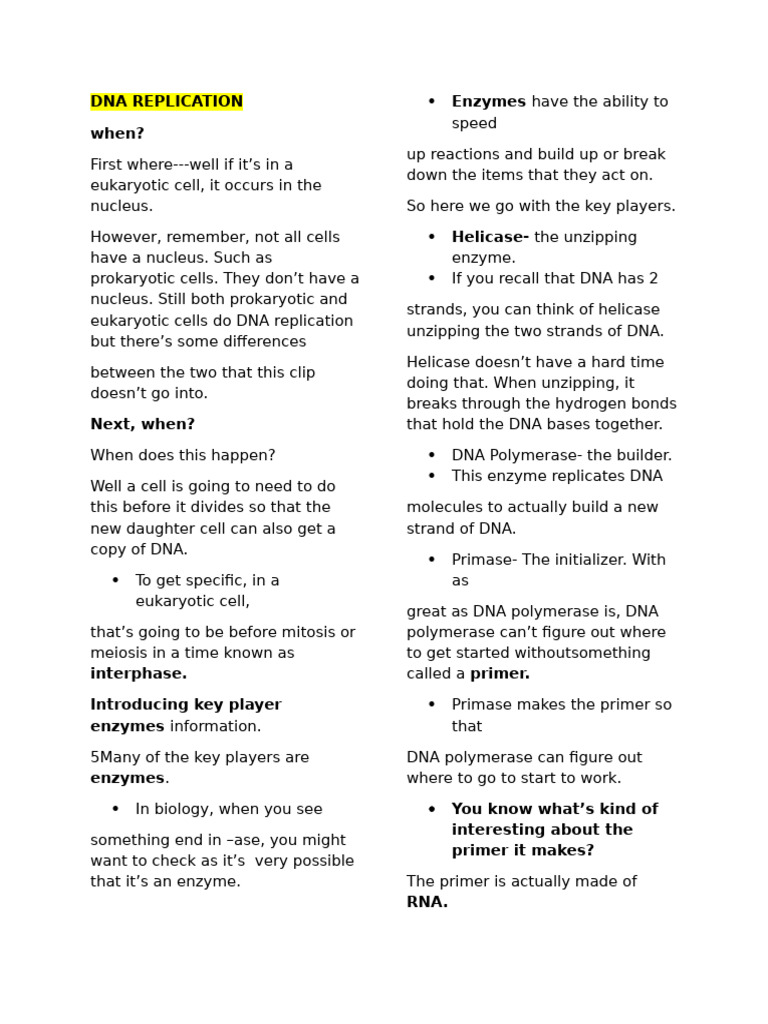 Dna Replication | PDF | Dna Replication | Primer (Molecular Biology)