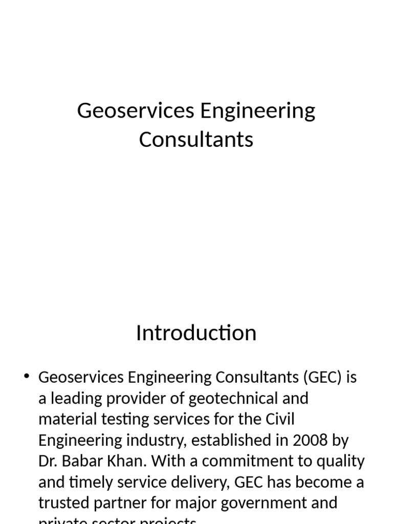 Geoservices Engineering Pitch Deck | PDF