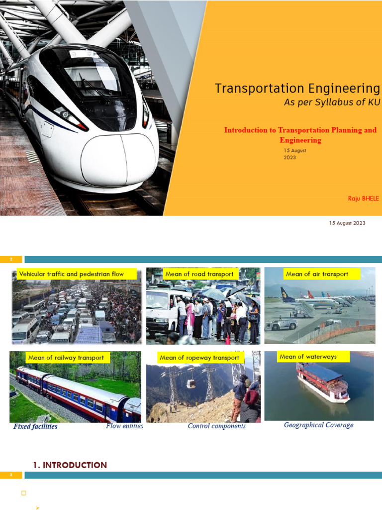 Chapter 01 Introduction To Transportation Engg | PDF | Transport | Road ...