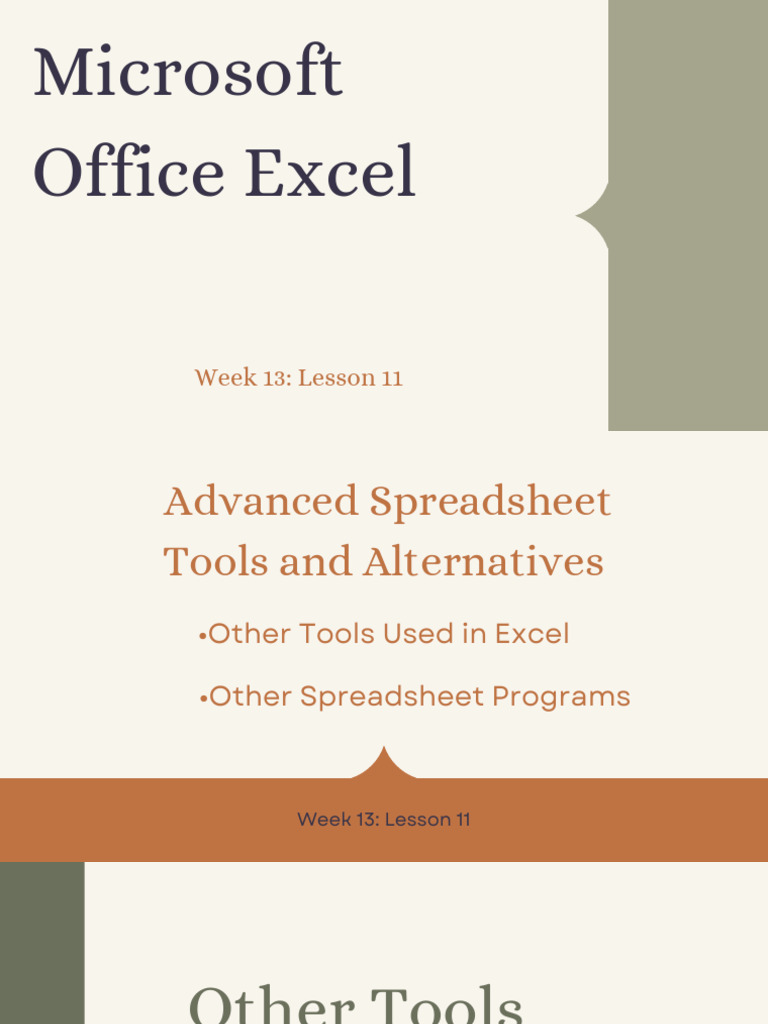 Week13-Lesson11 | PDF | Spreadsheet | Microsoft Excel