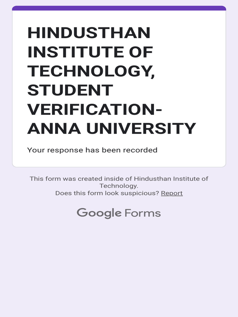 Student Verification Form | PDF