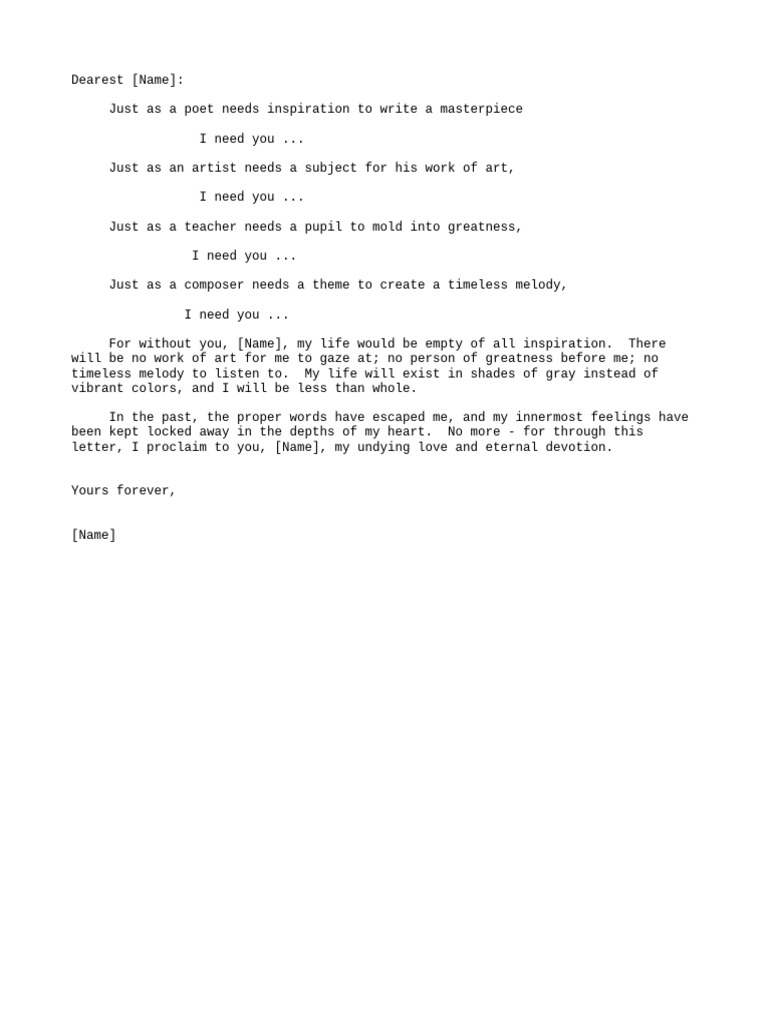 Love Proclamation Letter | PDF